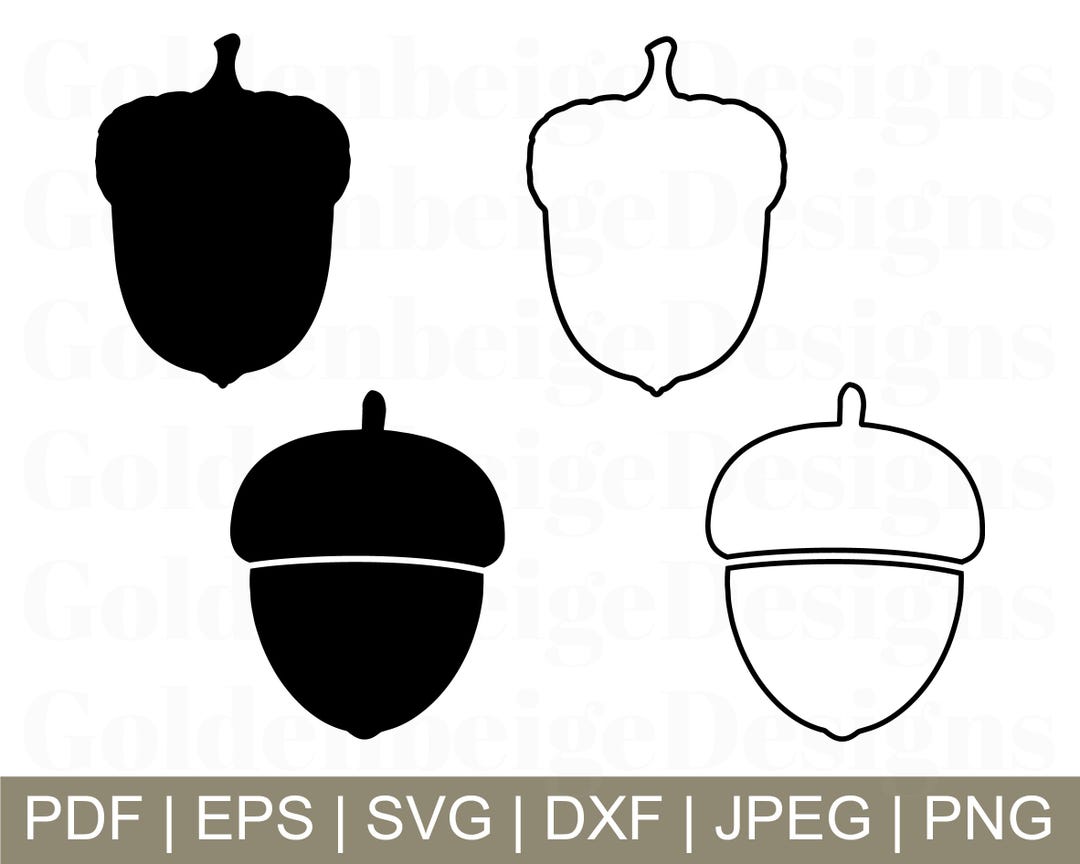 Acorn Svg, Acorn Vector, Acorn Silhouette, Acorn Dxf, Jpeg, Png - Etsy