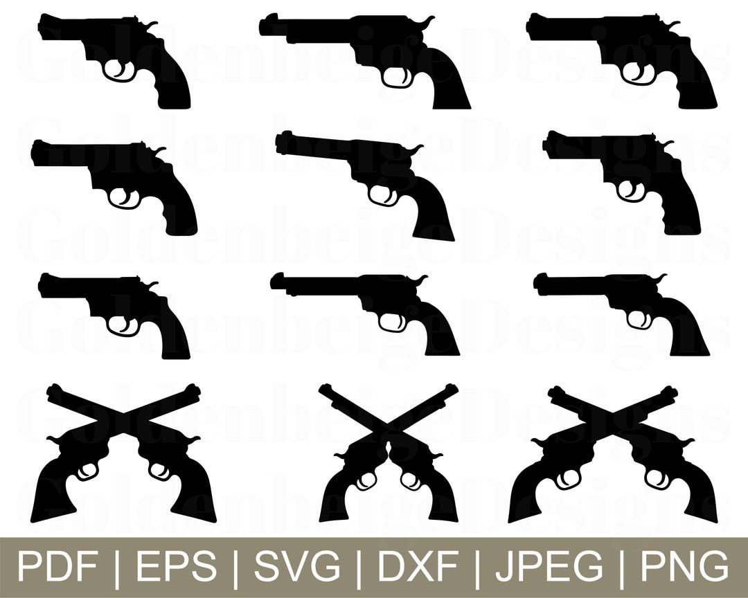 Revolver Svg, Revolver Cut File, Revolvers Cut File, Revolvers Vector ...