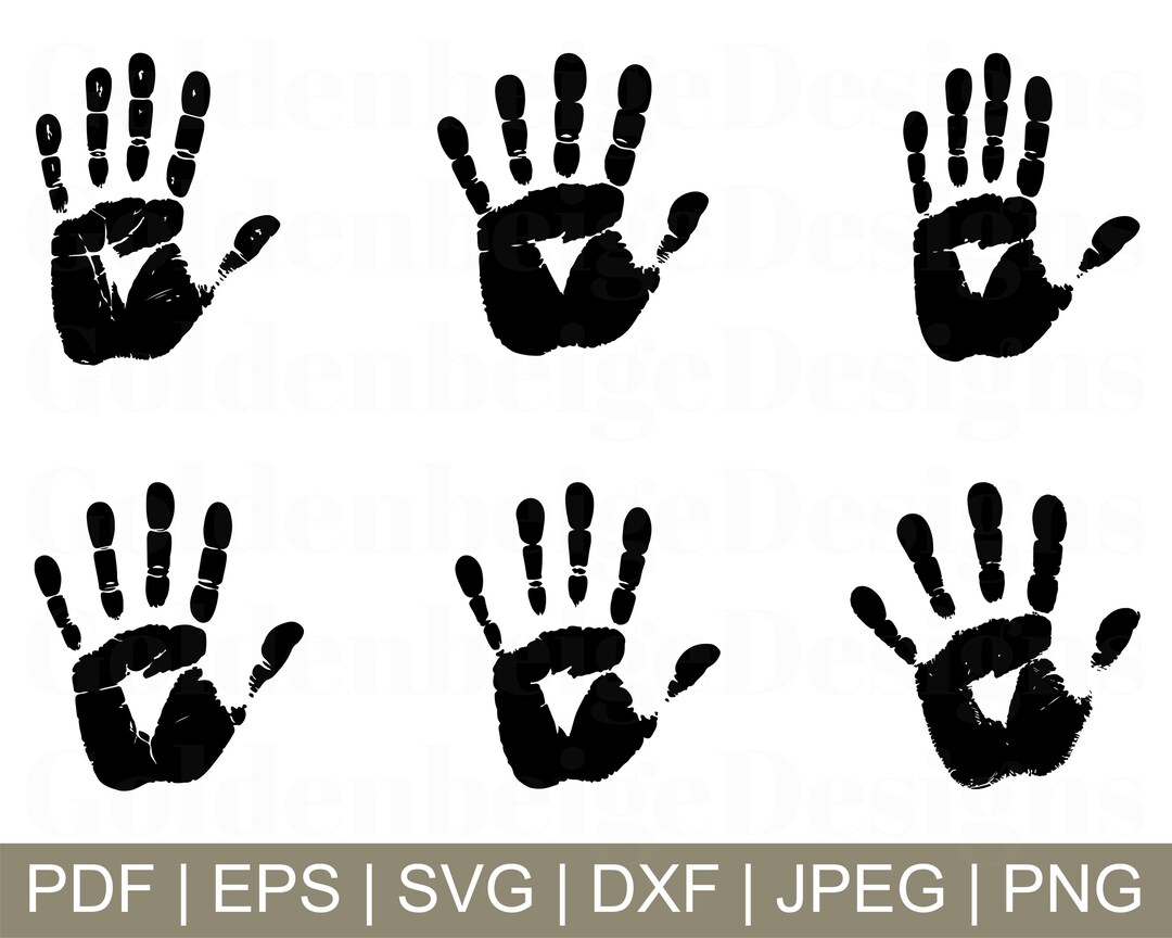 Handprint Svg, Handprint Cut File, Handprint Silhouette, Handprint ...