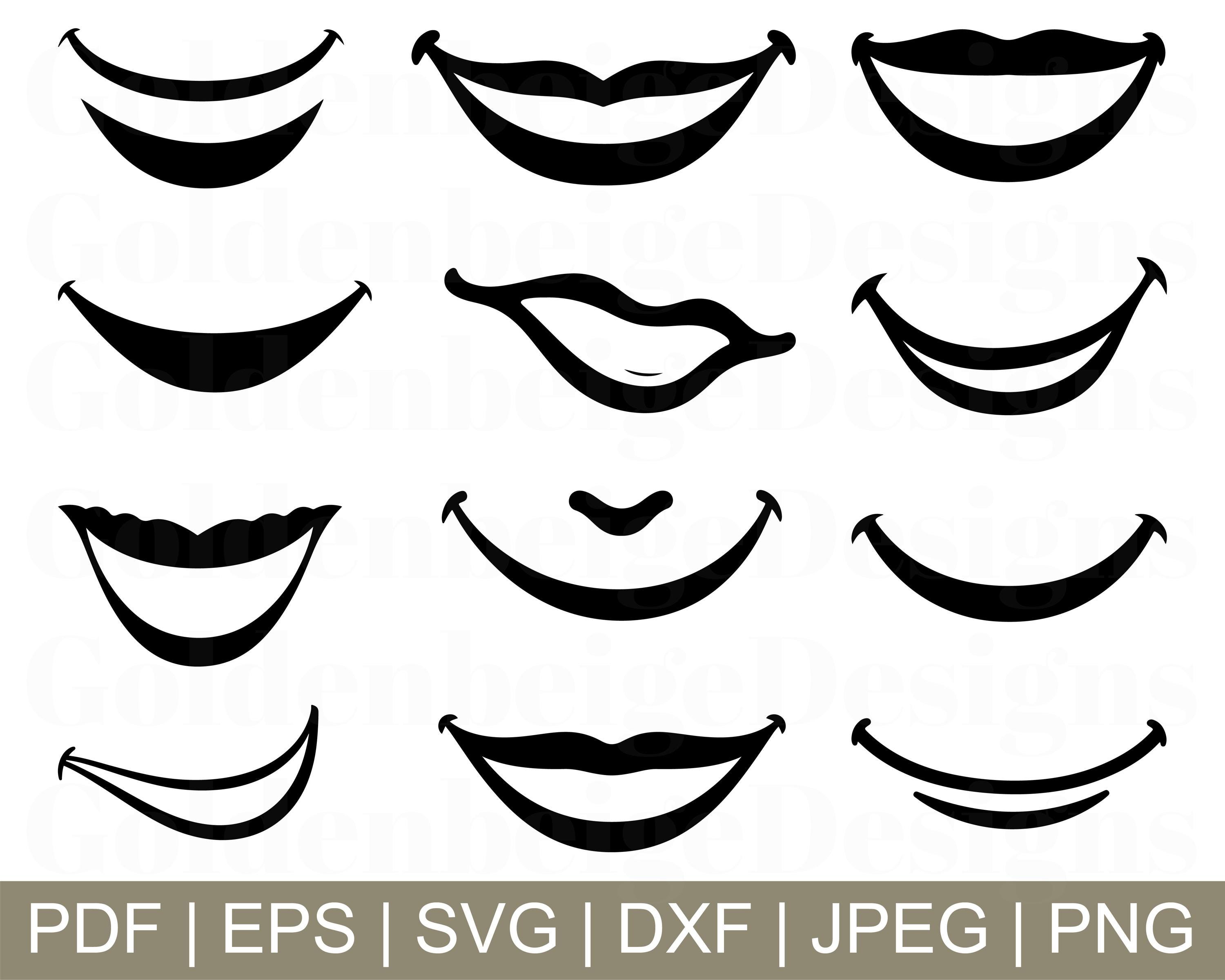 Smile Svg, Smile Cut File, Smile Silhouette, Smile Vector, Smile Dxf ...