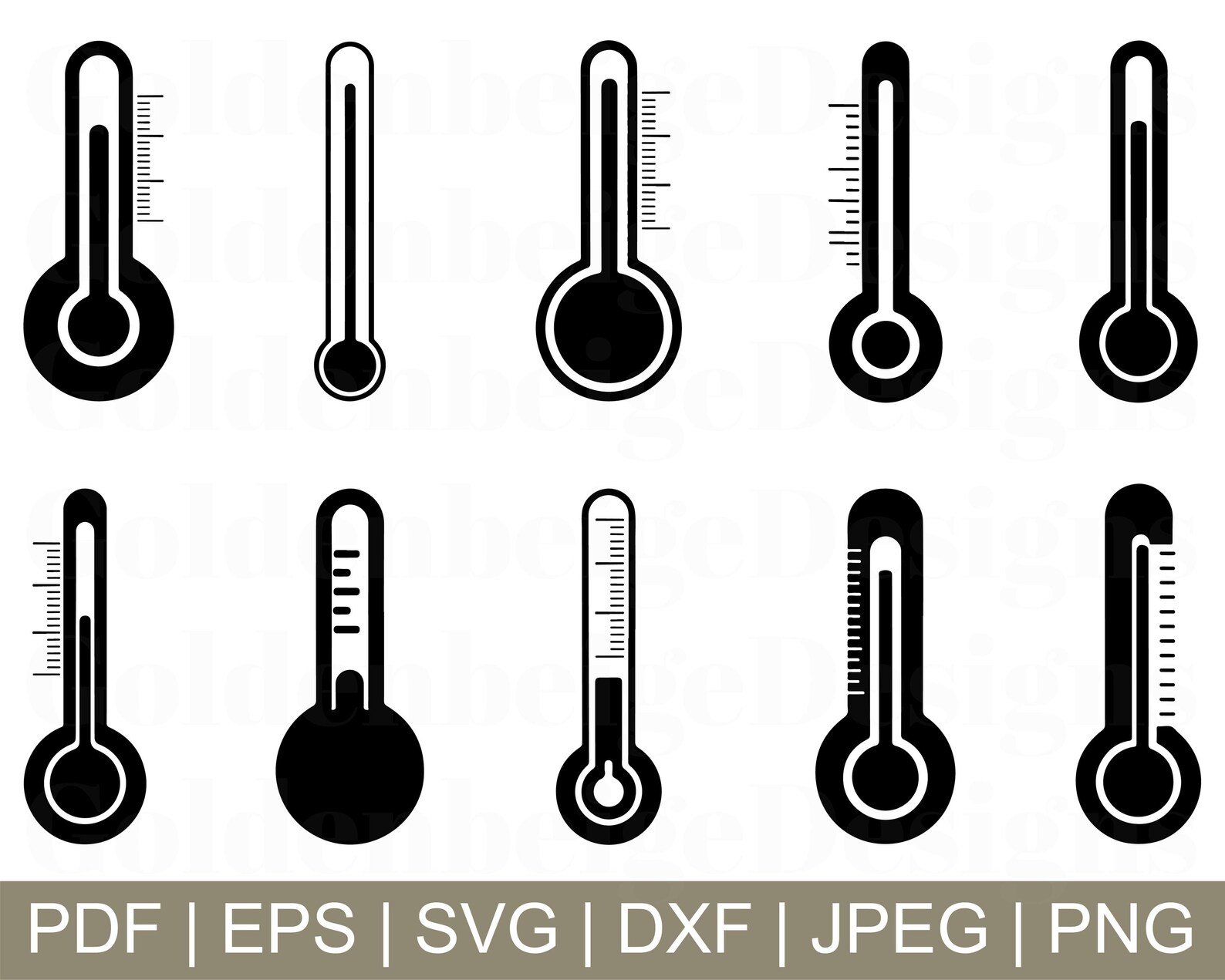 Thermometer Svg, Thermometer Cut File, Thermometer Silhouette ...