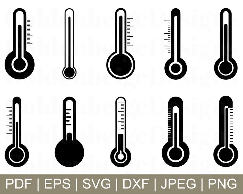 Thermometer Svg, Thermometer Cut File, Thermometer Silhouette ...