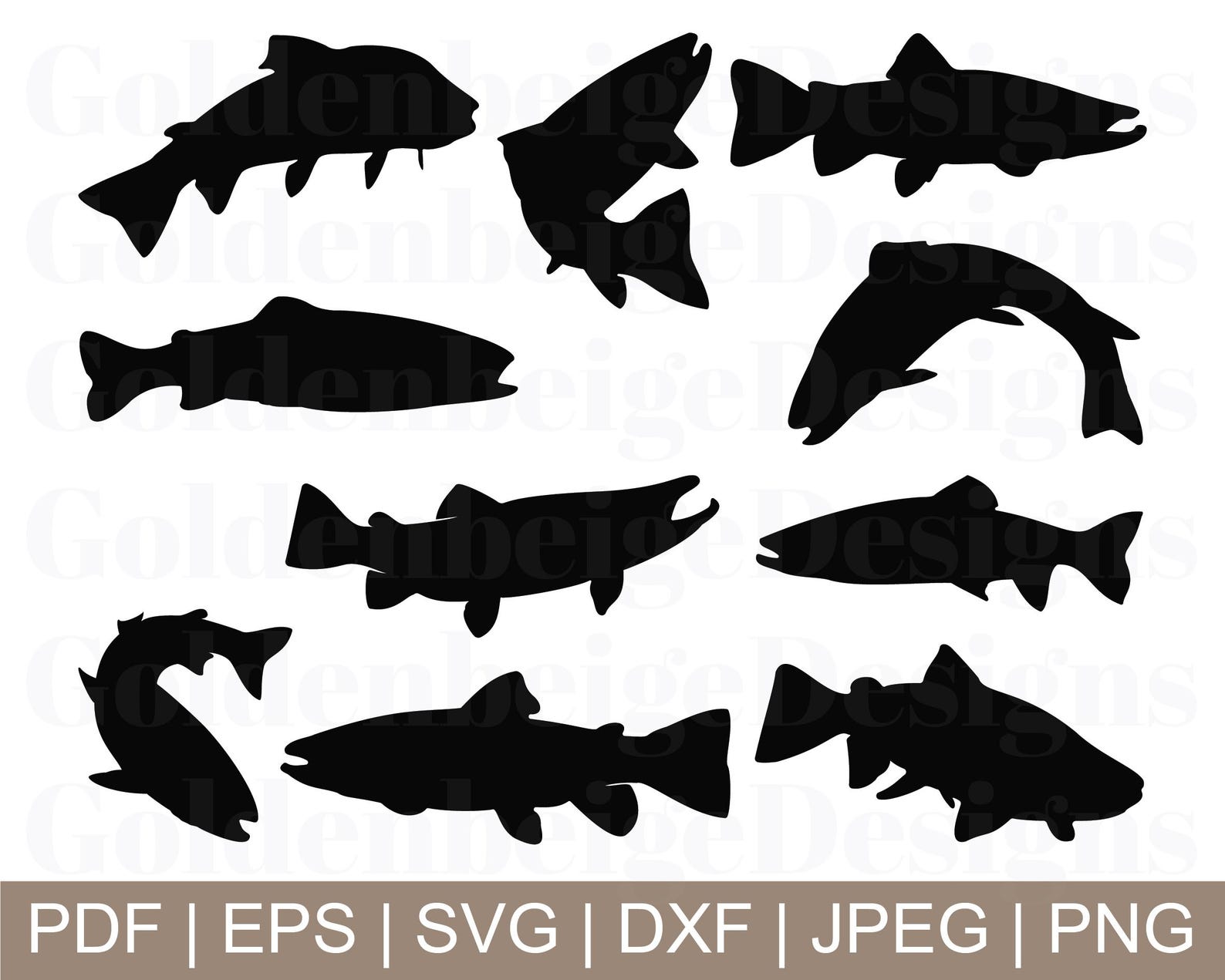 Trout Fish Svg, Trout Fish Vector, Trout Fish Silhouette, Trout Fish ...