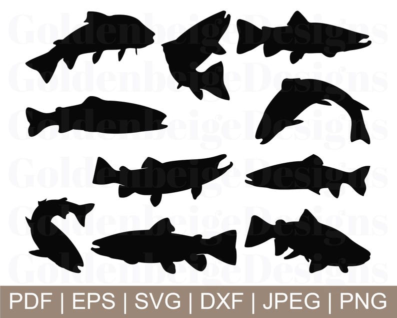 Trout Fish Svg, Trout Fish Vector, Trout Fish Silhouette, Trout Fish ...