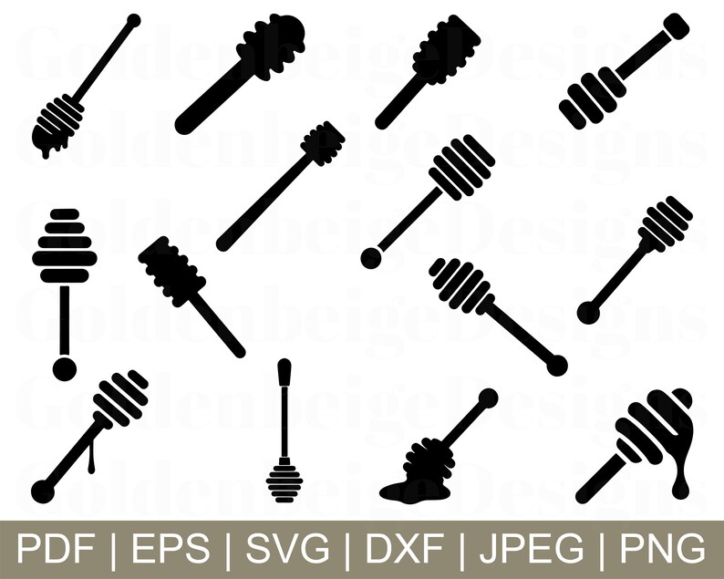 Honey Dipper Svg, Honey Dipper Cut File, Honey Dipper Silhouette, Honey ...