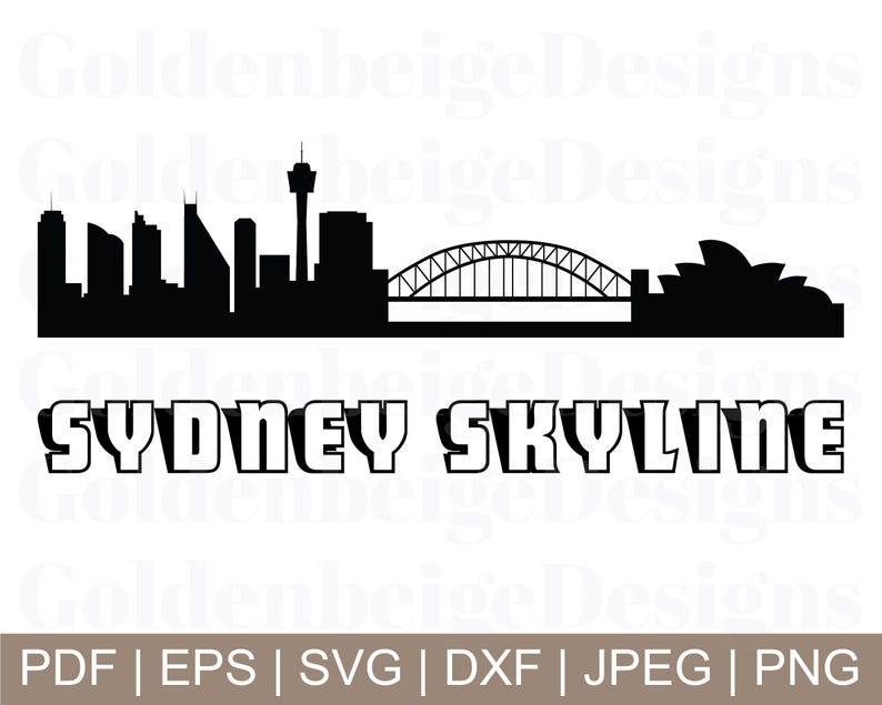 Sydney Skyline Svg, Sydney Skyline Vector, Sydney Skyline Silhouette ...