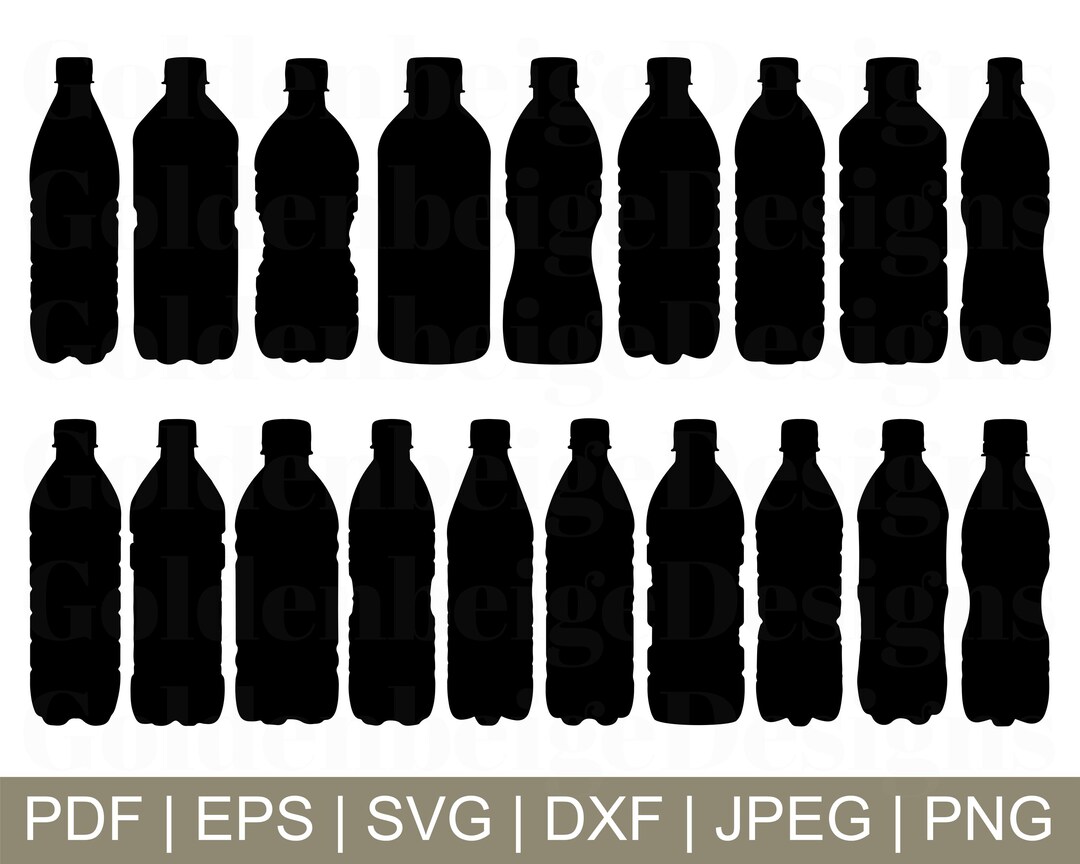 Plastic Bottles Svg, Plastic Bottles Silhouette, Plastic Bottles Vector ...