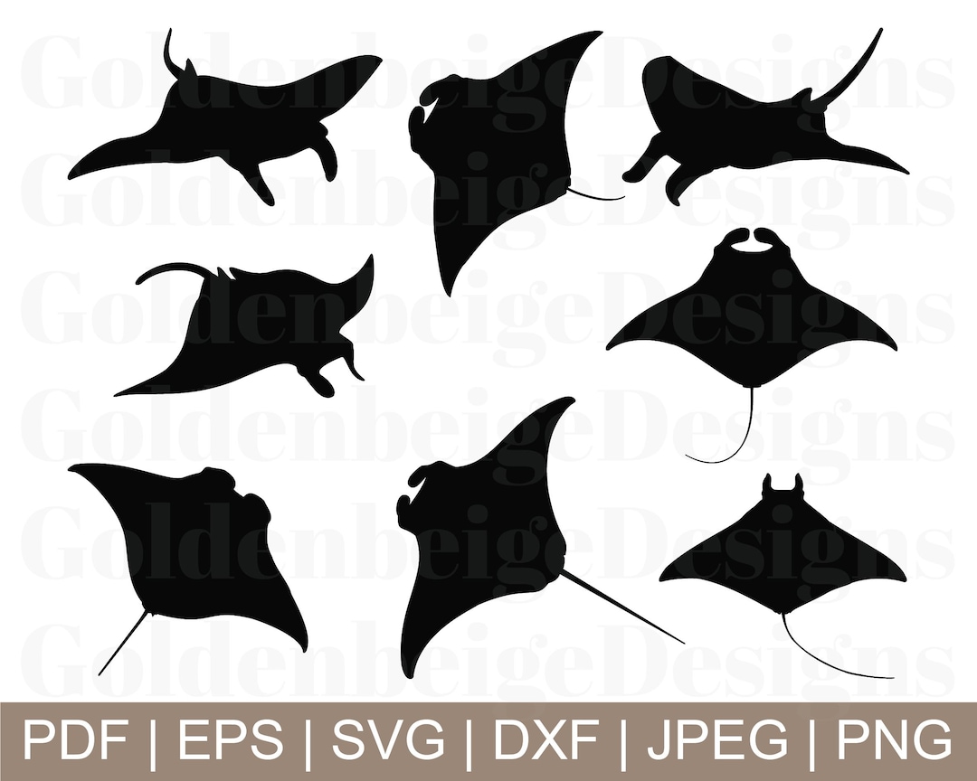 Manta Ray Svg, Manta Ray Vector, Manta Ray Silhouette, Manta Ray Cricut ...