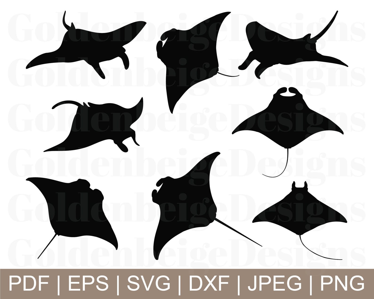 Manta Ray Svg, Manta Ray Vector, Manta Ray Silhouette, Manta Ray Cricut ...