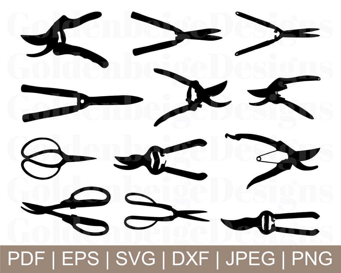 Garden Scissors Svg, Garden Scissors Vector, Garden Scissors Silhouette ...