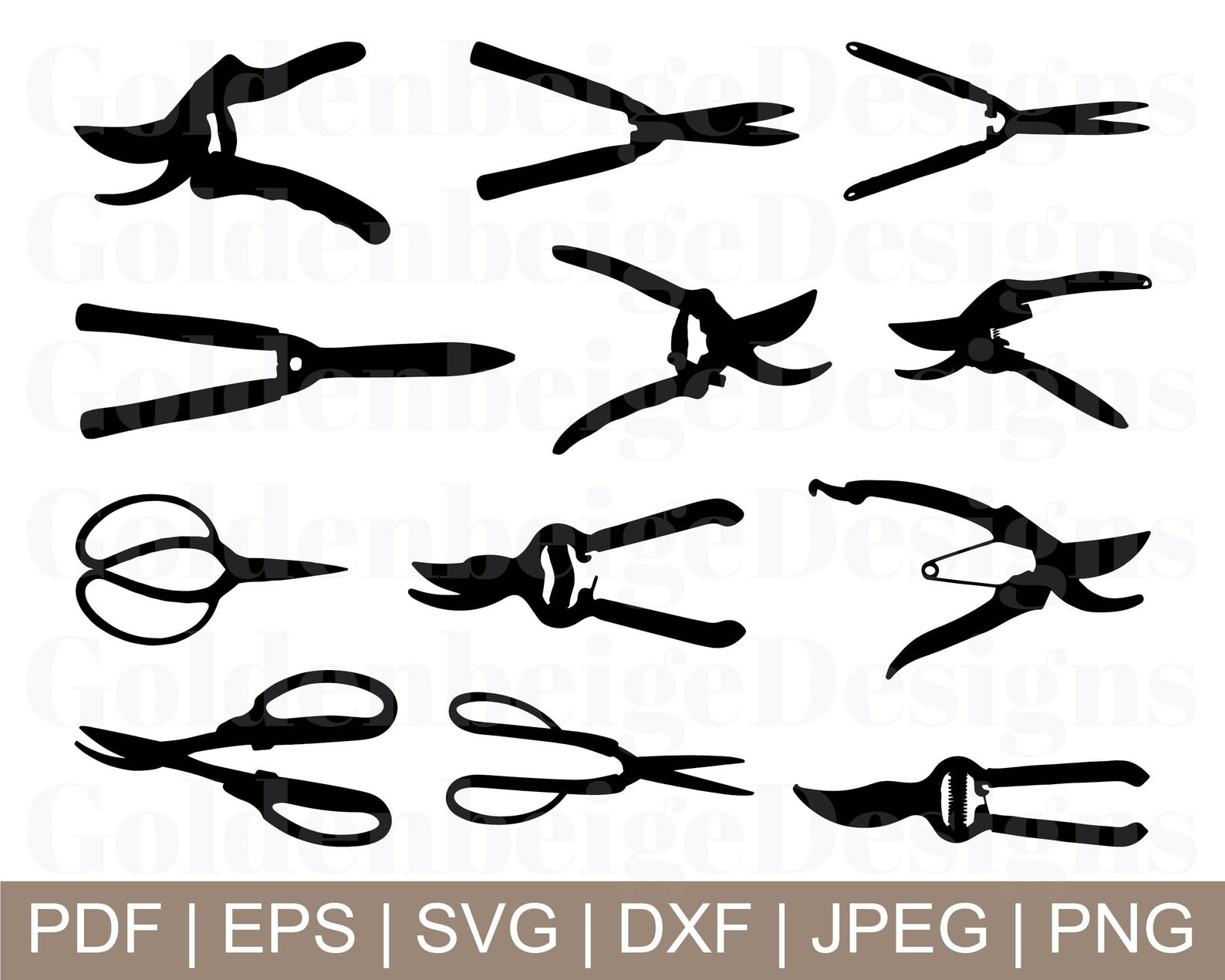Garden Scissors Svg, Garden Scissors Vector, Garden Scissors Silhouette ...