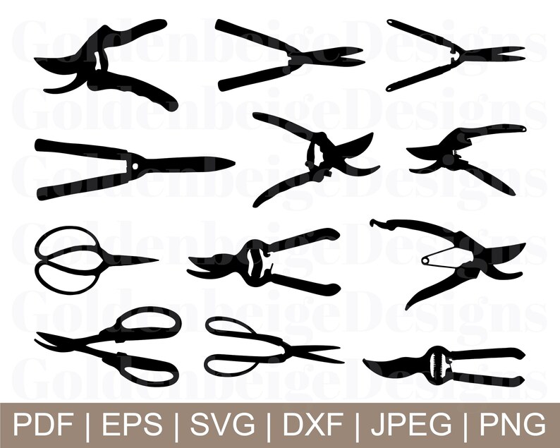 Garden Scissors Svg, Garden Scissors Vector, Garden Scissors Silhouette ...