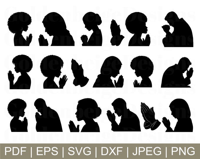 Pray SVG, SVG Files for Cricut, Pray Cut File, Praying Silhouette ...