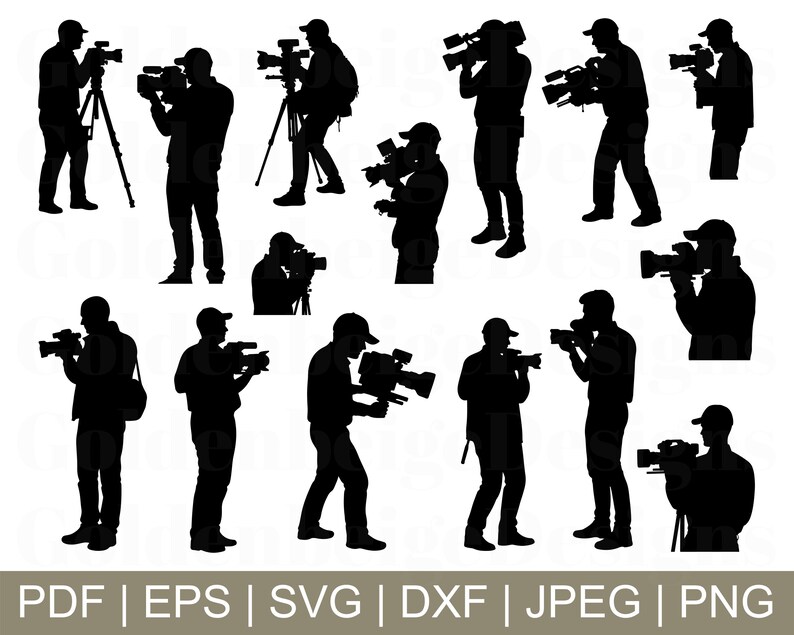 Cameraman Svg, Cameraman Silhouette, Cameraman Cut File, Cameraman ...