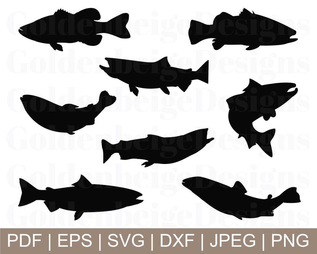 Salmon Fish Svg, Salmon Fish Vector, Salmon Fish Silhouette, Salmon ...