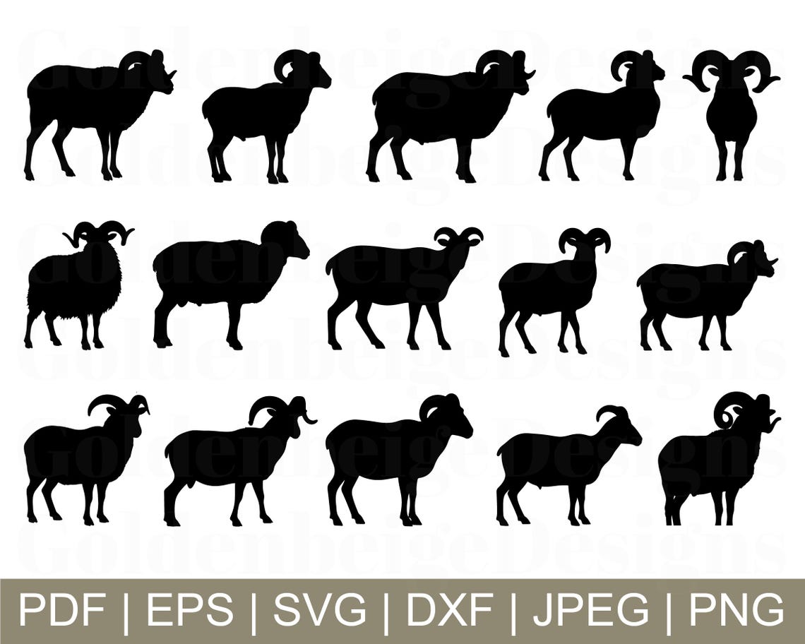 Ram Svg, Ram Vector, Ram Silhouette, Ram Cricut, Ram Cut File Jpeg, Png ...