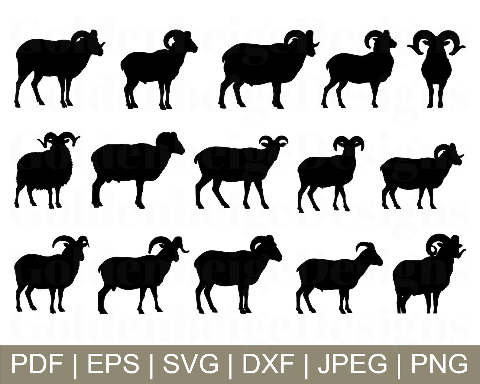 Ram Svg, Ram Vector, Ram Silhouette, Ram Cricut, Ram Cut File Jpeg, Png ...