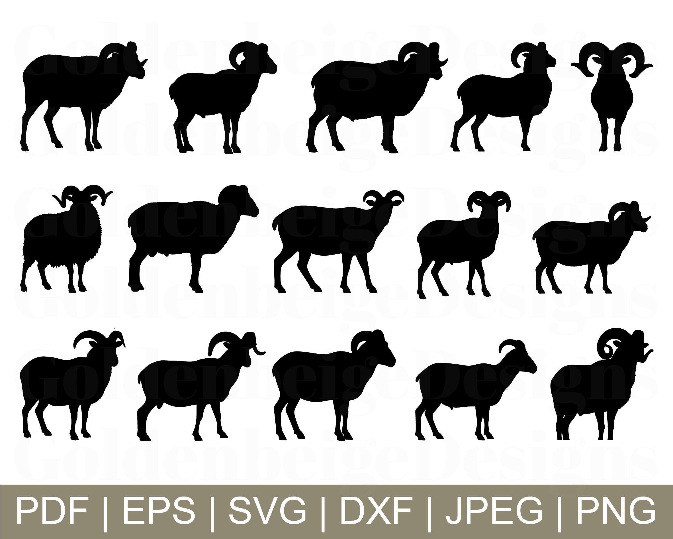 Ram Svg, Ram Vector, Ram Silhouette, Ram Cricut, Ram Cut File Jpeg, Png ...