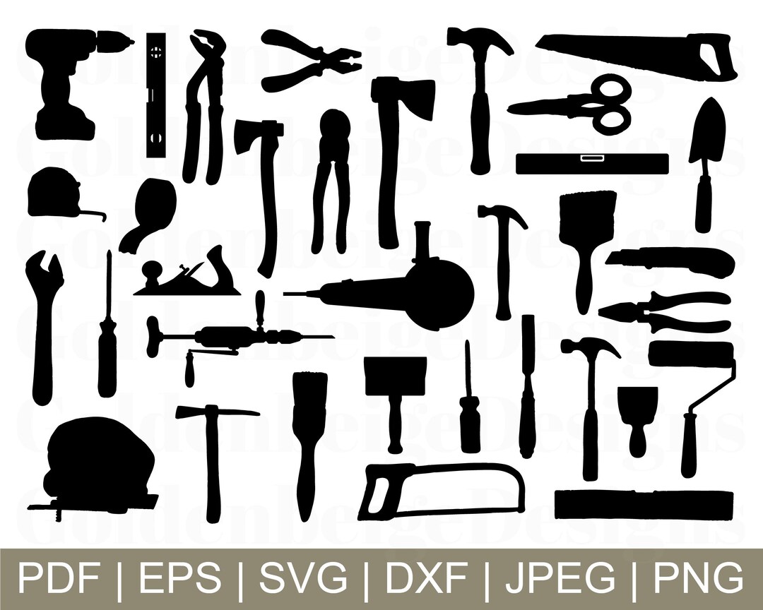 Work Tools Svg, Work Tools Vector, Work Tools Silhouette, Work Tools ...