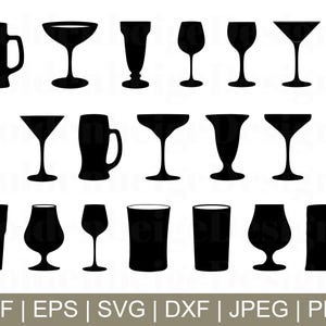 Glass Svg, Glass Silhouette, Glass Vector, Glass Cut File, Glass Dxf ...