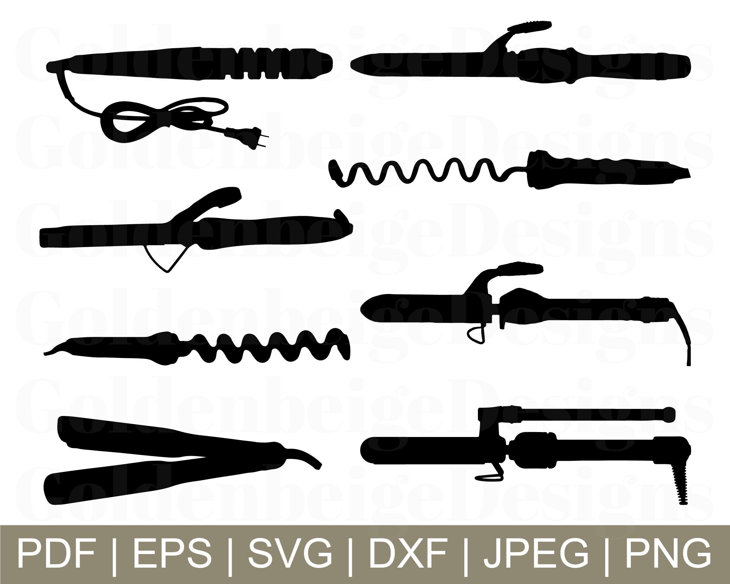 Curling Iron Svg, Curling Iron Vector, Curling Iron Silhouette, Hair ...