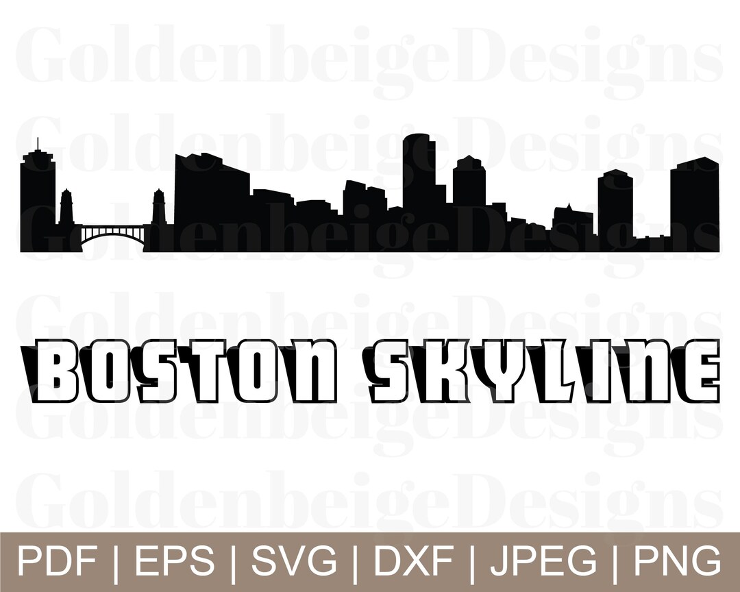 Boston Skyline Svg, Boston Skyline Vector, Boston City Skyline, Boston ...