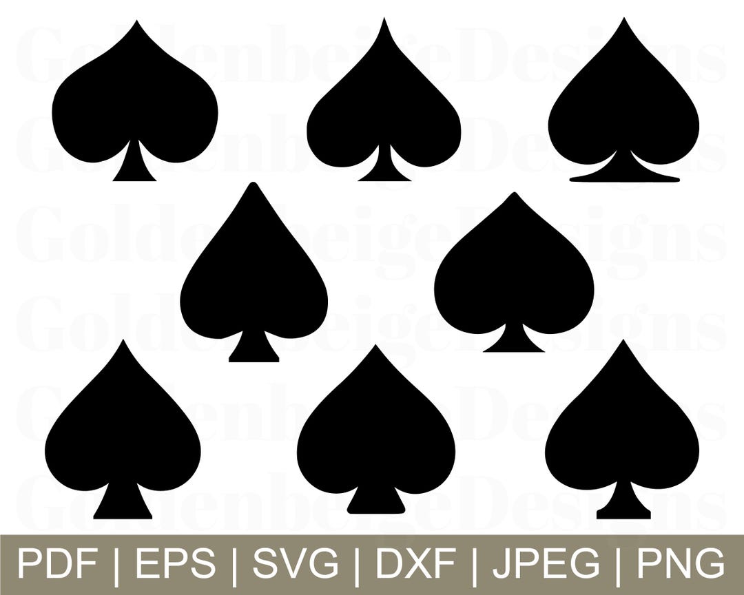 Spades Svg, Spades Vector, Spades Silhouette, Spade Cricut, Spade Cut ...