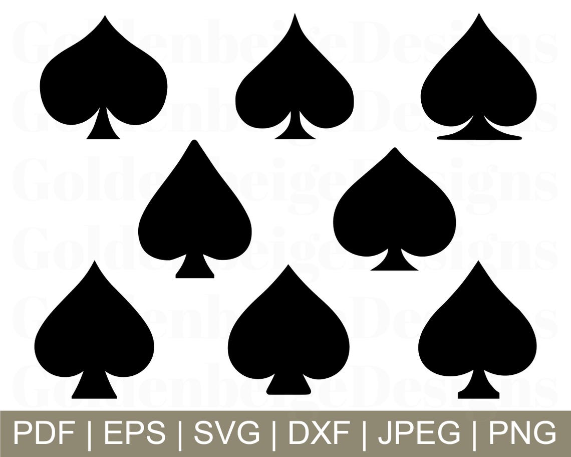 Spades Svg, Spades Vector, Spades Silhouette, Spade Cricut, Spade Cut ...