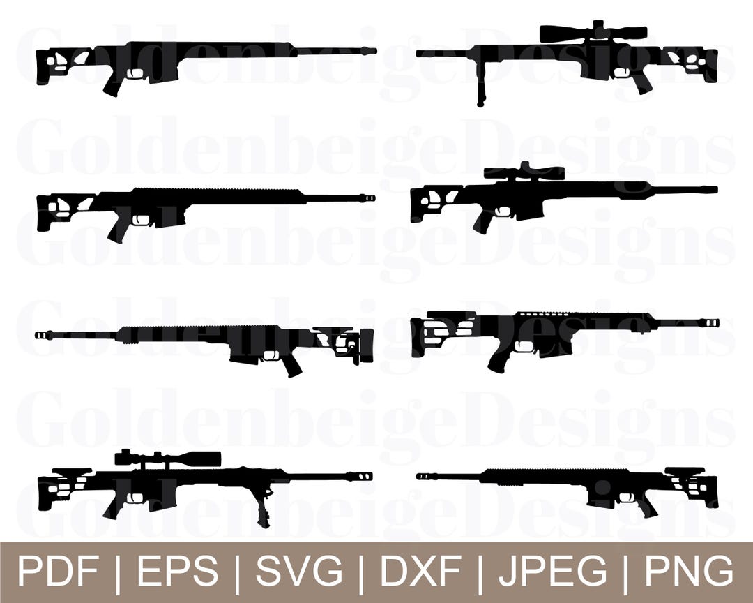 Barret Mrad Rifle Svg, Sniper Rifle Svg, MRAD Rilfe Dxf, Shooting, Gun ...