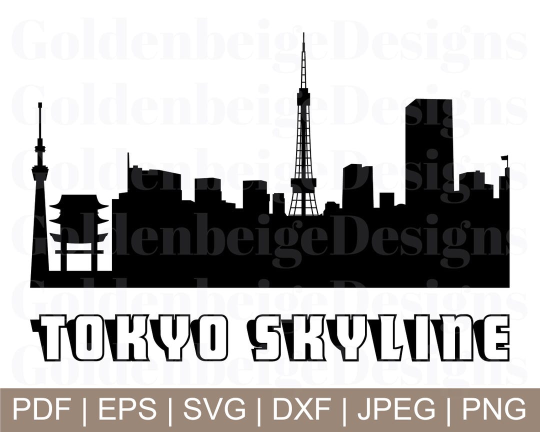 Tokyo Skyline Svg, Tokyo Skyline Vector, Tokyo Japan, Tokyo Cityscape ...