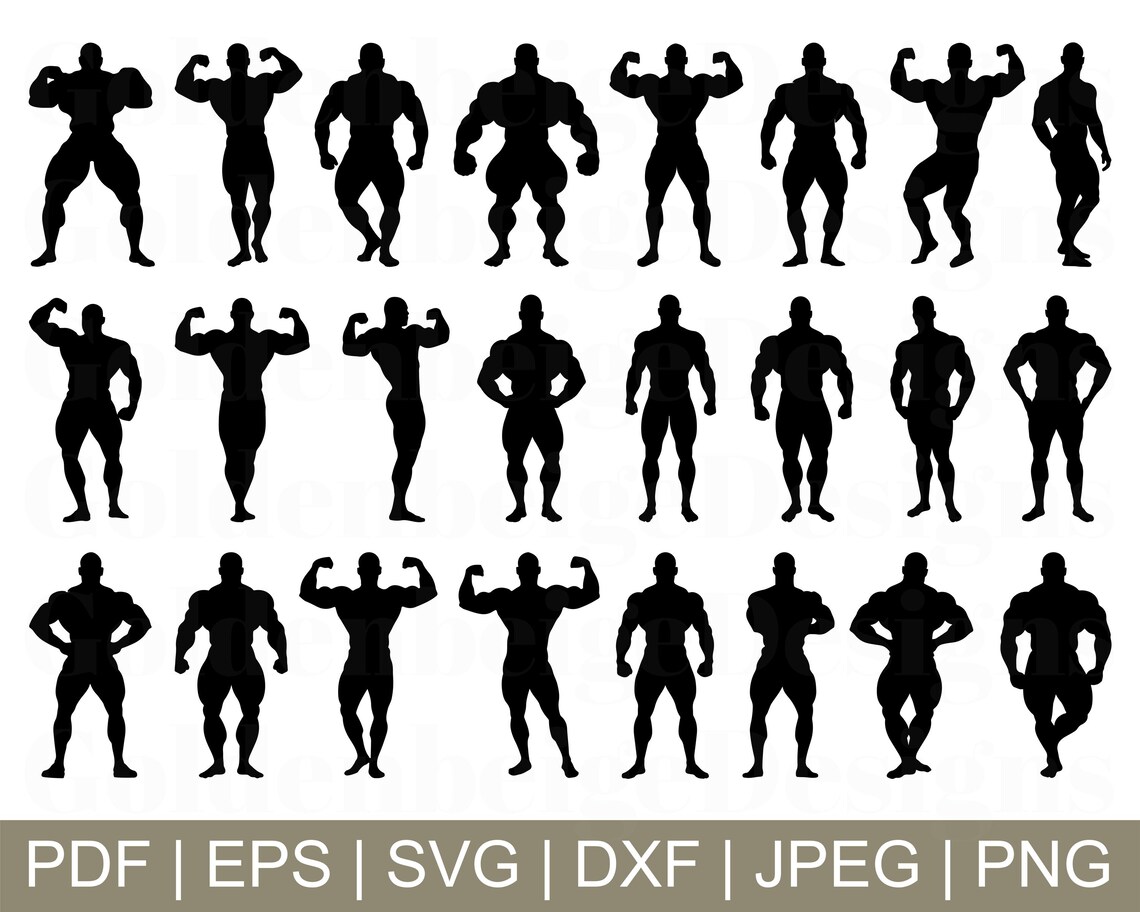 Bodybuilder Svg, Bodybuilder Vector, Bodybuilder Silhouette ...