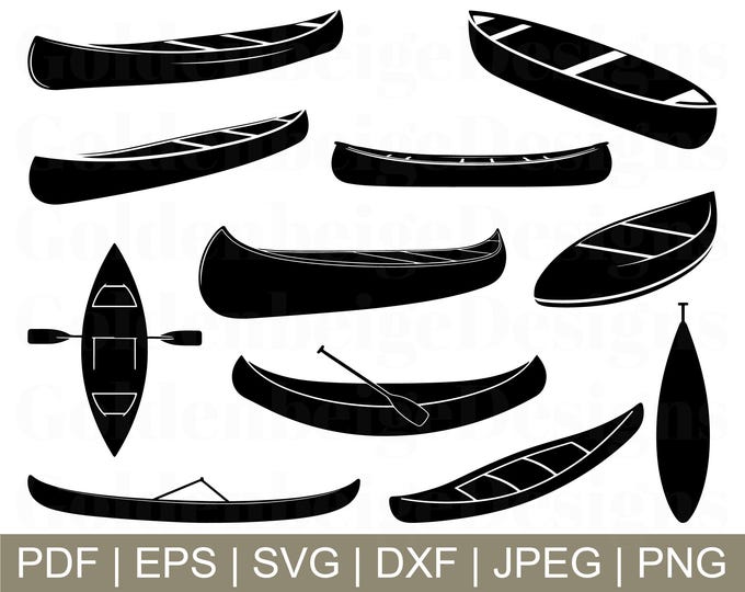 Canoe SVG File, Canoe DXF, Canoe Png, Kayak Svg, Kayak Svg Files ...