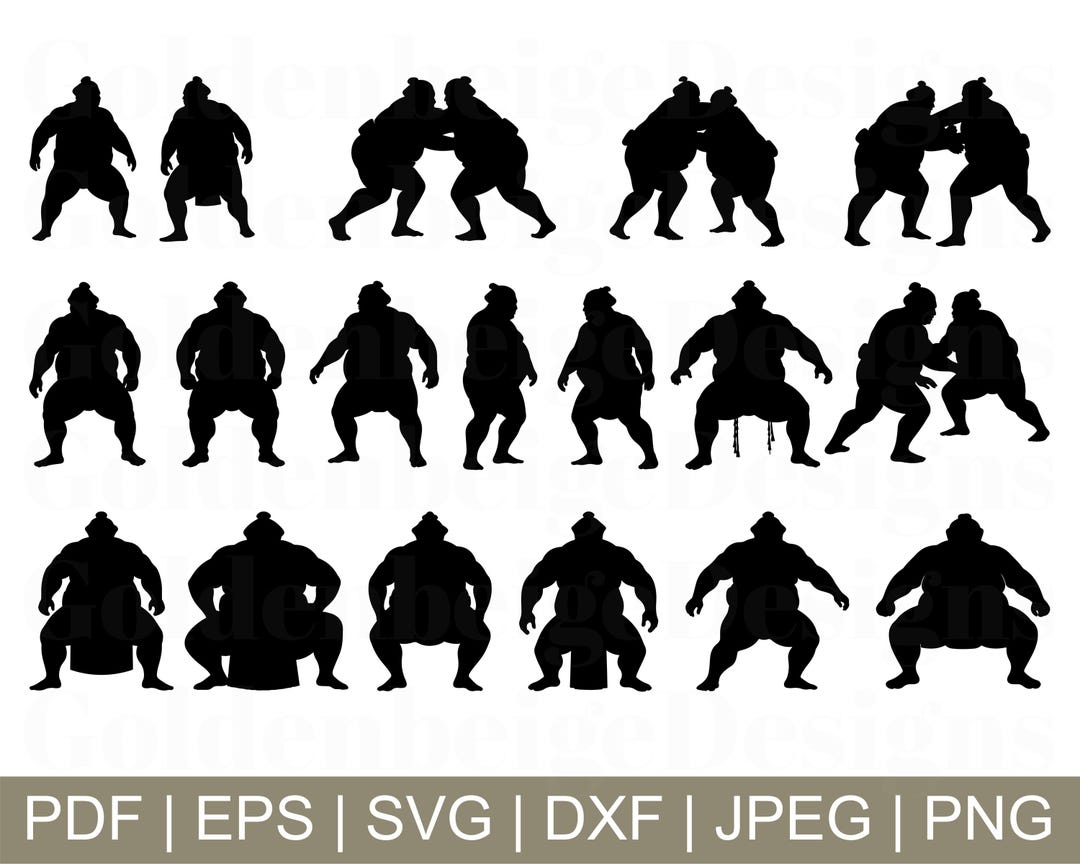 Sumo Wrestlers Svg, Sumo Wrestler Cut File, Sumo Wrestler Cricut ...