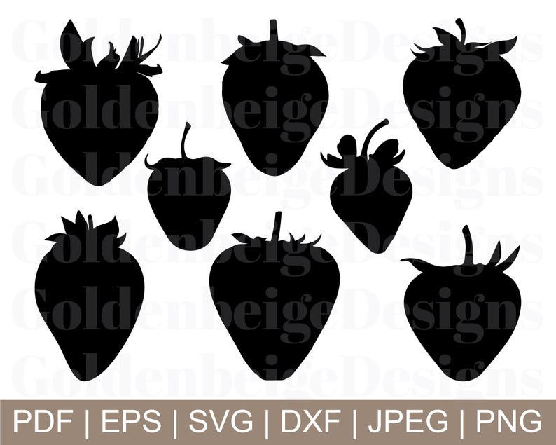Strawberry Svg, Strawberry Silhouette, Strawberry Vector, Strawberry ...