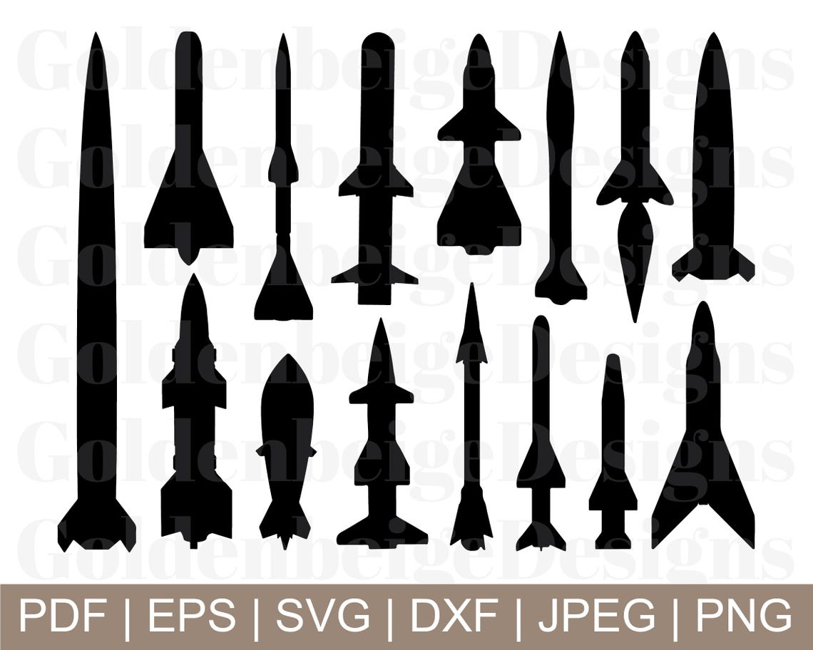 Military Missile Svg, Missile Silhouette, Missile Weapon, Missile ...