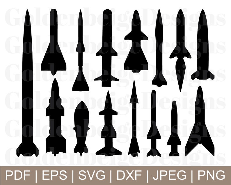 Military Missile Svg, Missile Silhouette, Missile Weapon, Missile ...