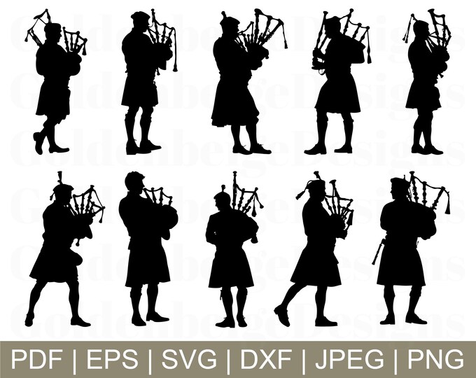Scottish Bagpiper SVG Cricut, Silhouette, Cricut Svg, Scottish Bagpiper ...