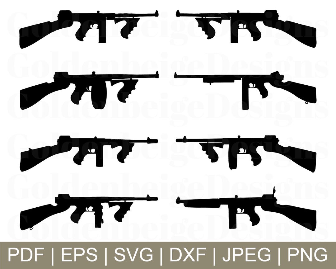 Thomson Military Gun, Submachine Gun Svg, Thomson M1921, Thomson Gun ...