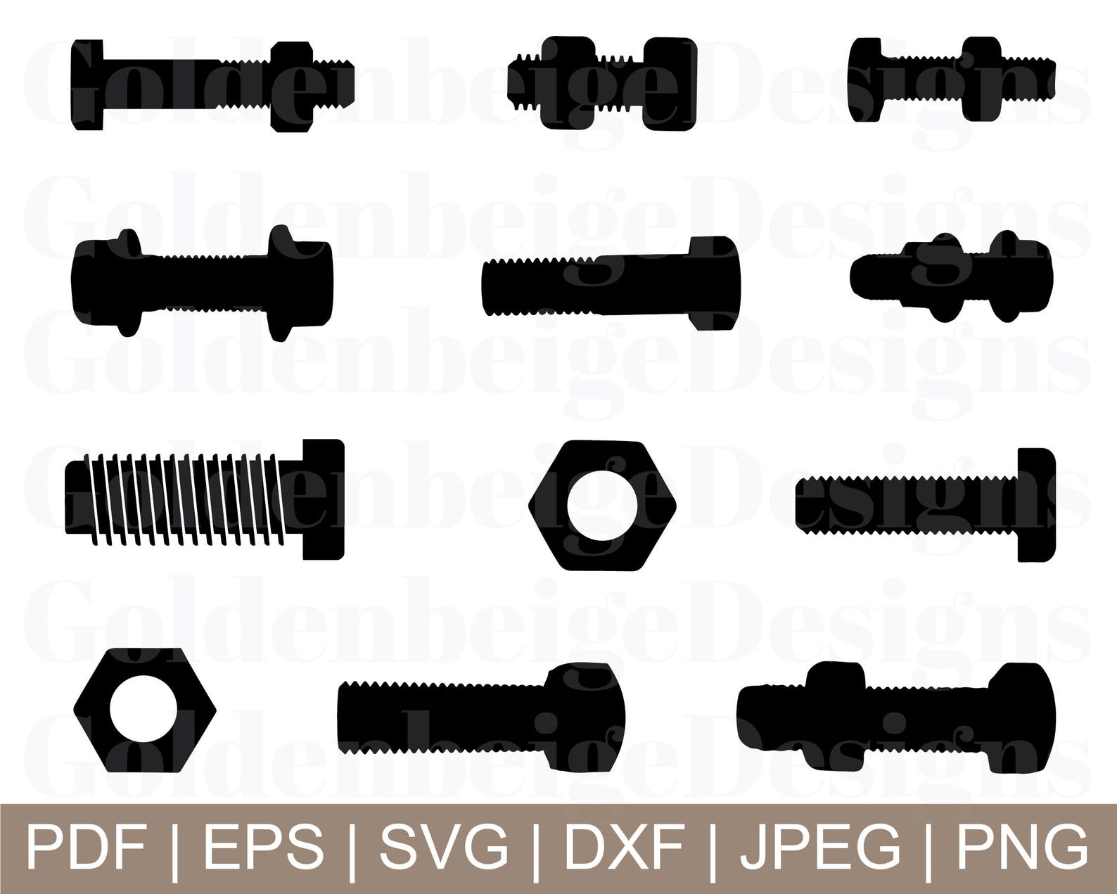 Nut Bolt Svg, Nut Bolt Vector, Nut Bolt Silhouette, Nut Svg, Bolt, Jpeg ...