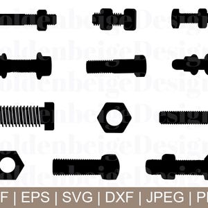 Nut Bolt Svg, Nut Bolt Vector, Nut Bolt Silhouette, Nut Svg, Bolt, Jpeg ...