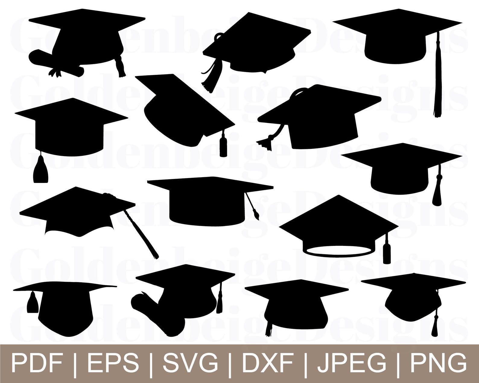 Graduation Hats Svg, Graduation Hats Vector, Graduation Hat Silhouette ...