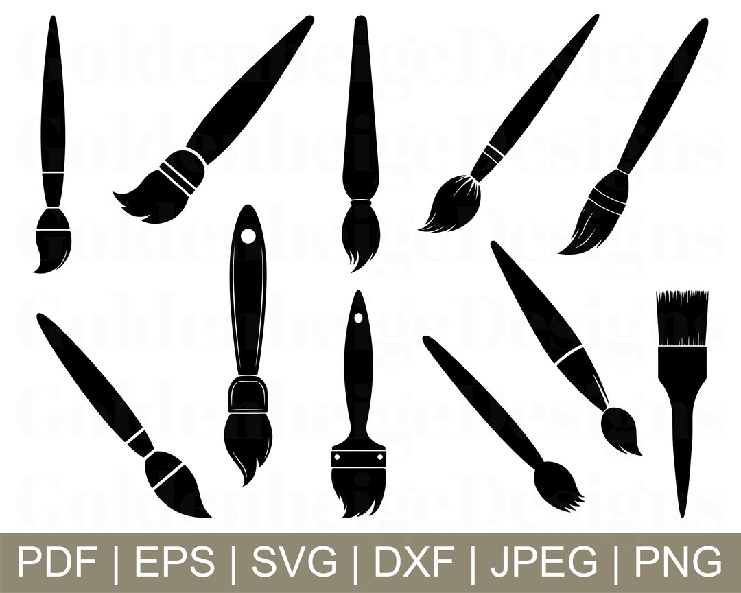Paint Brush Svg, Paint Brush Cut File, Paint Brush Silhouette, Paint ...