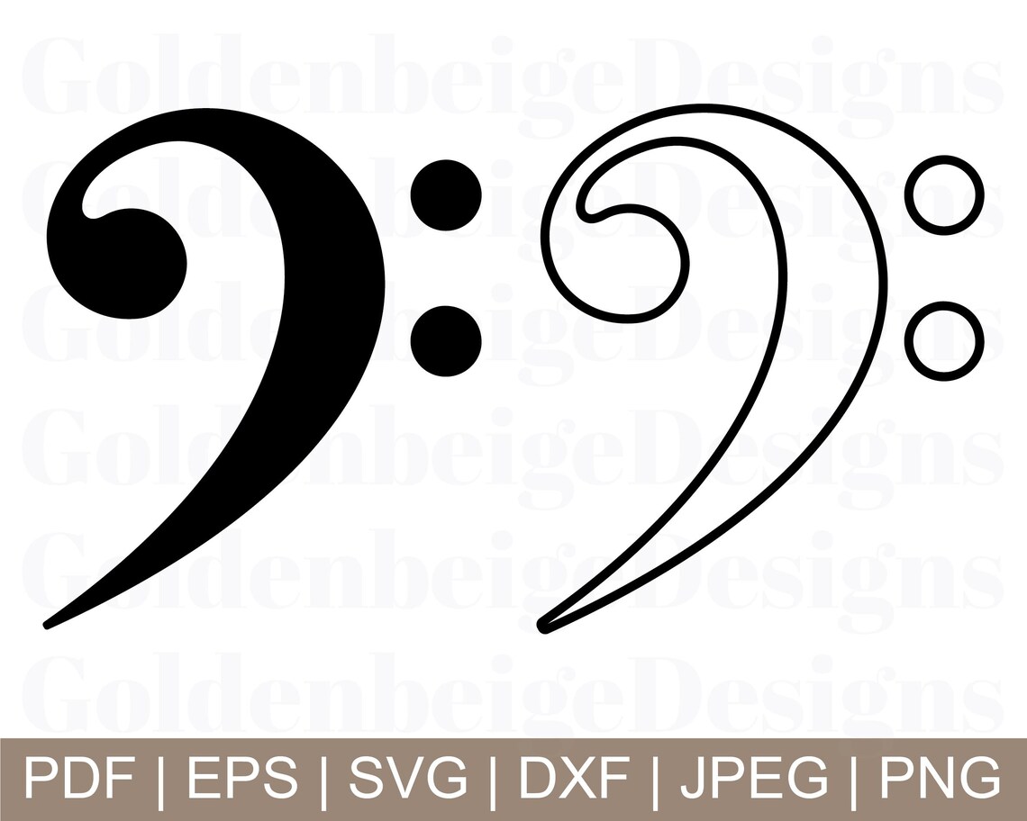 Bass Clef Svg, Bass Clef Vector, Bass Clef Silhouette, Musicale Note ...