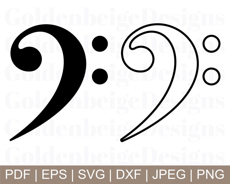 Bass Clef Svg, Bass Clef Vector, Bass Clef Silhouette, Musicale Note ...