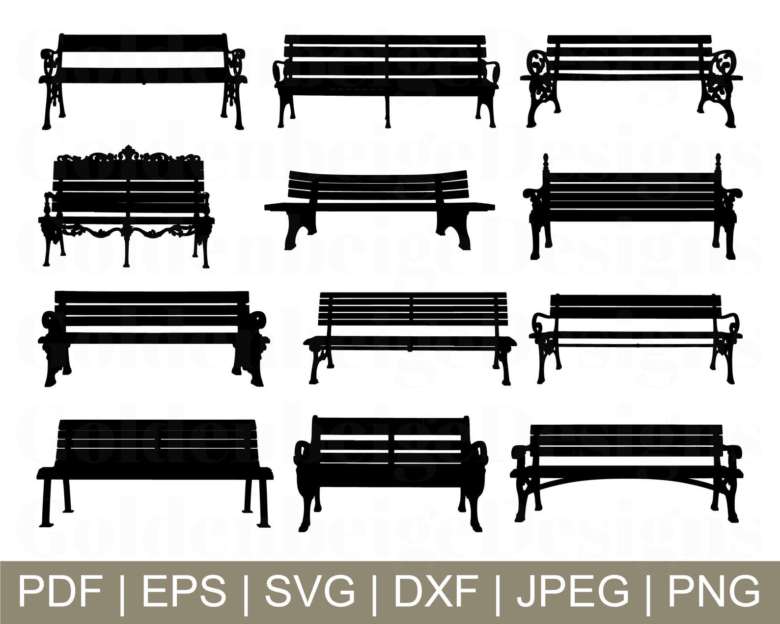 Benches Svg, Benches Vector, Benches Silhouette, Benches Cut File ...