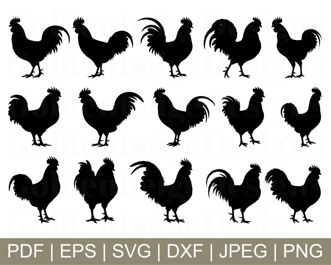 Rooster Svg, Rooster Silhouette, Rooster Cut File, Rooster Cricut ...