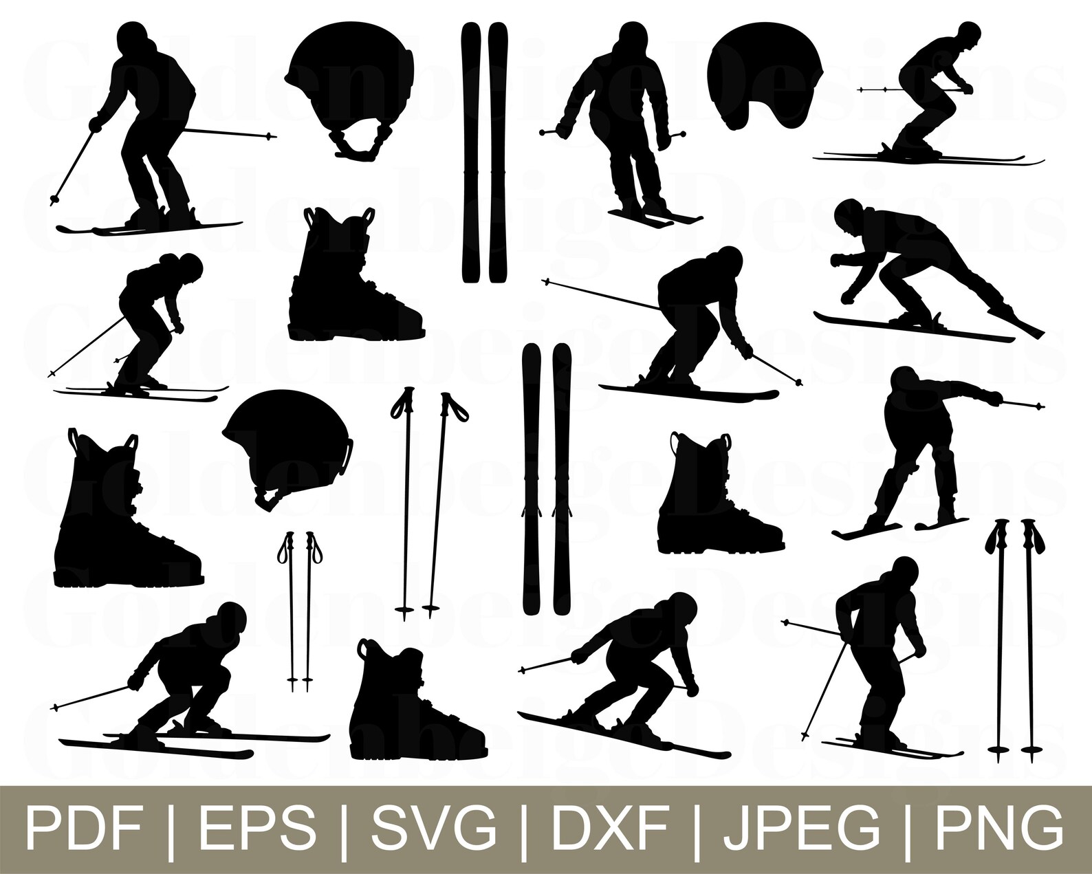 Skiing Svg, Ski Silhouette, Ski Cut File, Ski Vector, Ski Cricut, Ski ...