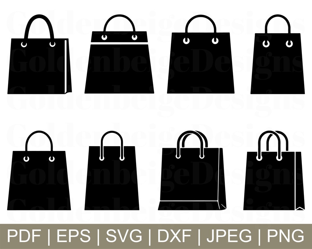 Shopping Bags Svg, Shopping Bags Cut File, Shopping Bag Silhouette ...