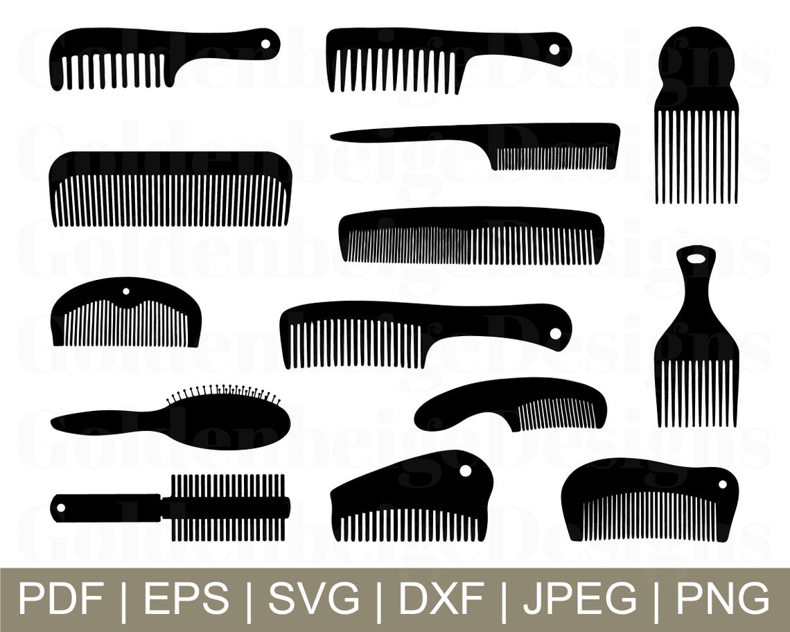 Comb Svg, Comb Silhouette, Hair Comb Vector, Comb Cricut, Comb Clipart ...