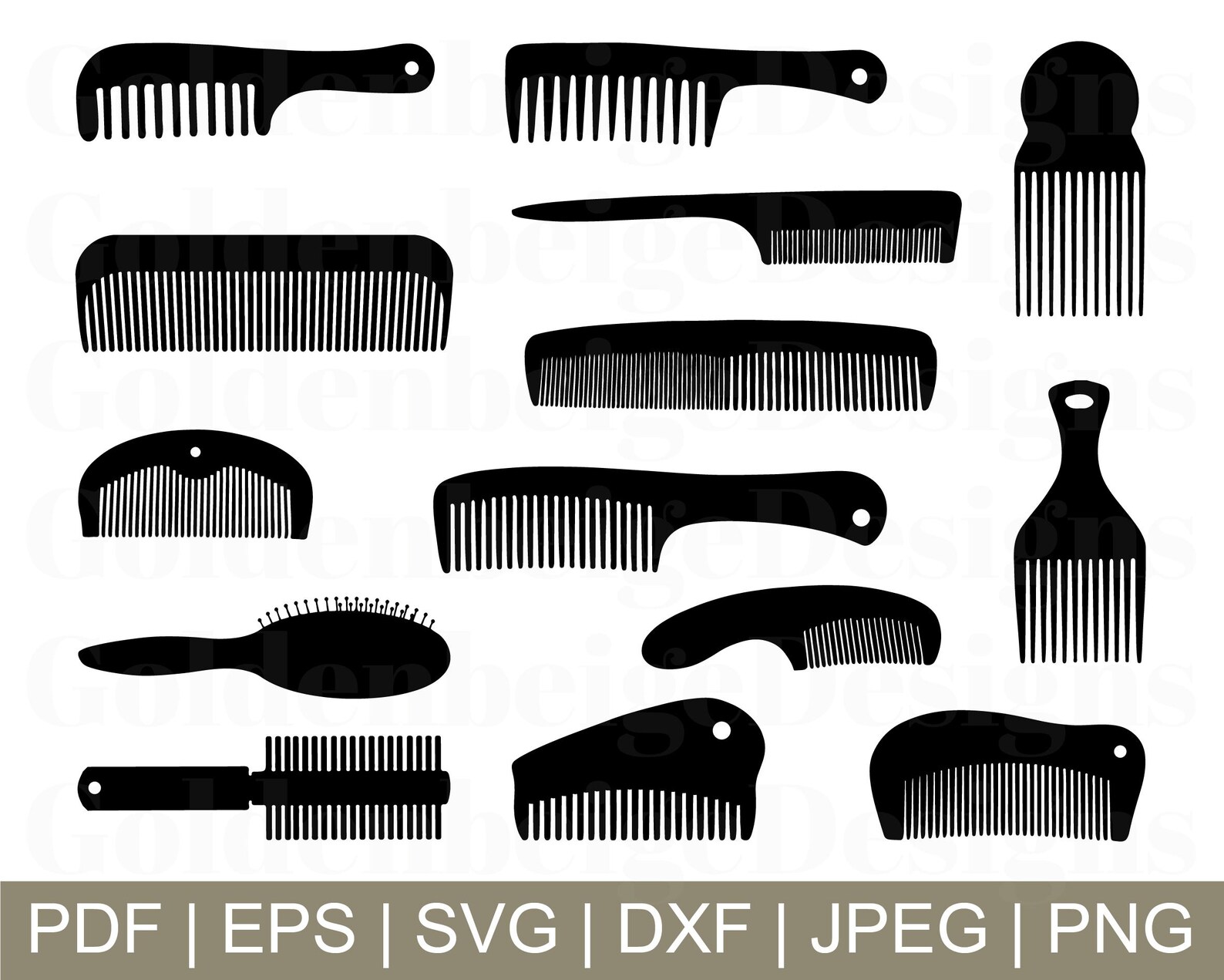 Comb Svg, Comb Silhouette, Hair Comb Vector, Comb Cricut, Comb Clipart ...